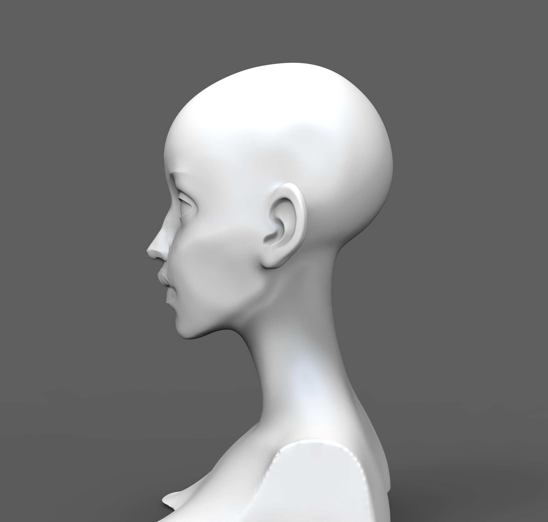 Stylized Female Character Head