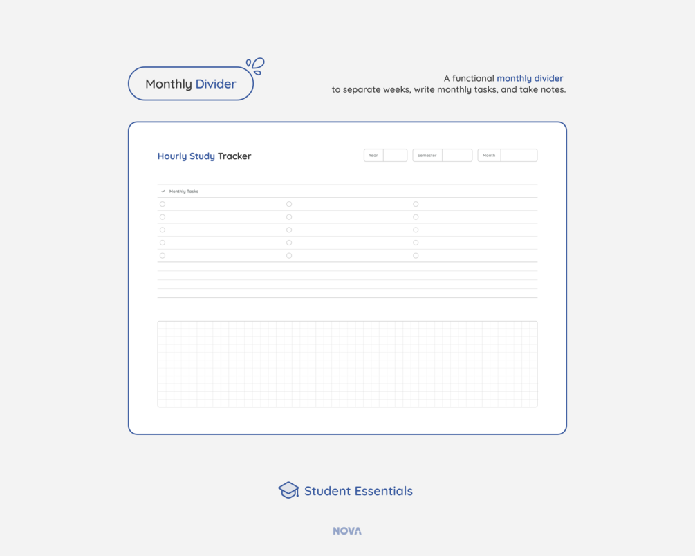 Hourly Study Tracker – Digital and Printable