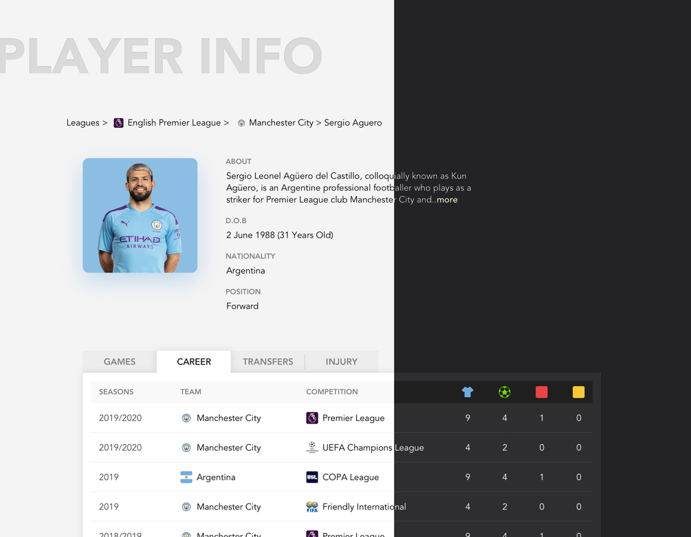 Football Scores Web Free UI Kit