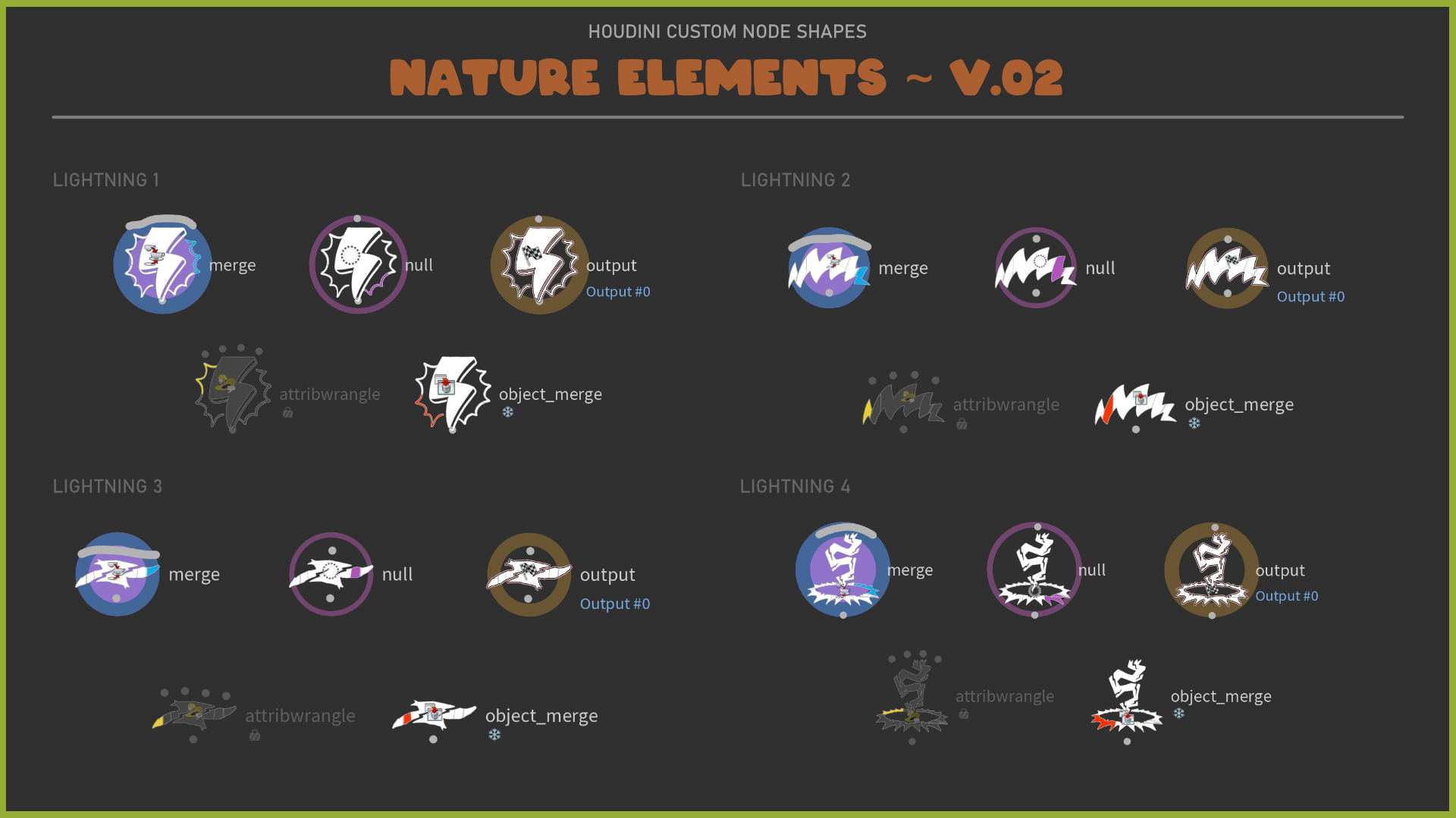Houdini Custom Node Shapes - NATURE ELEMENTS KIT