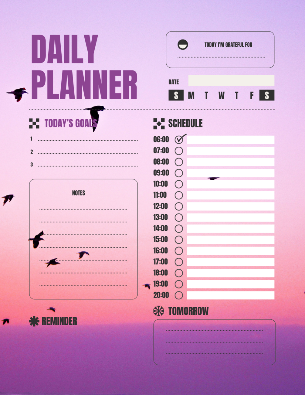 Daily Planner Purple