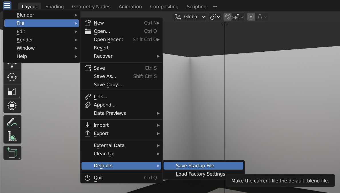 Blender Startup File