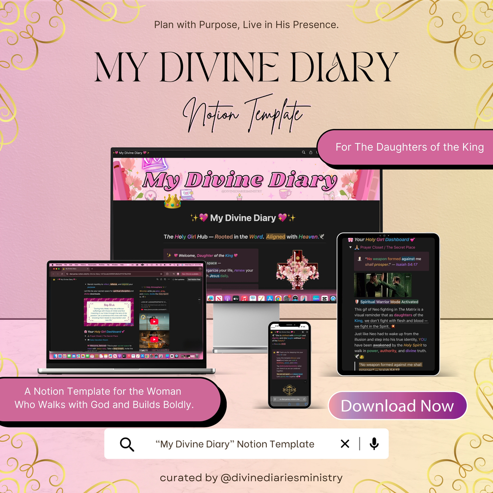 My Divine Diary — Holy Girl Hub (Notion Template)