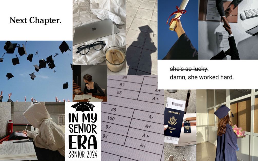Senior Year Aesthetic Vision Board Wallpaper