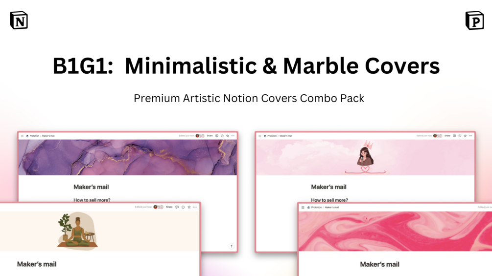 B1G1: Notion Minimalistic & Marble Covers Pack