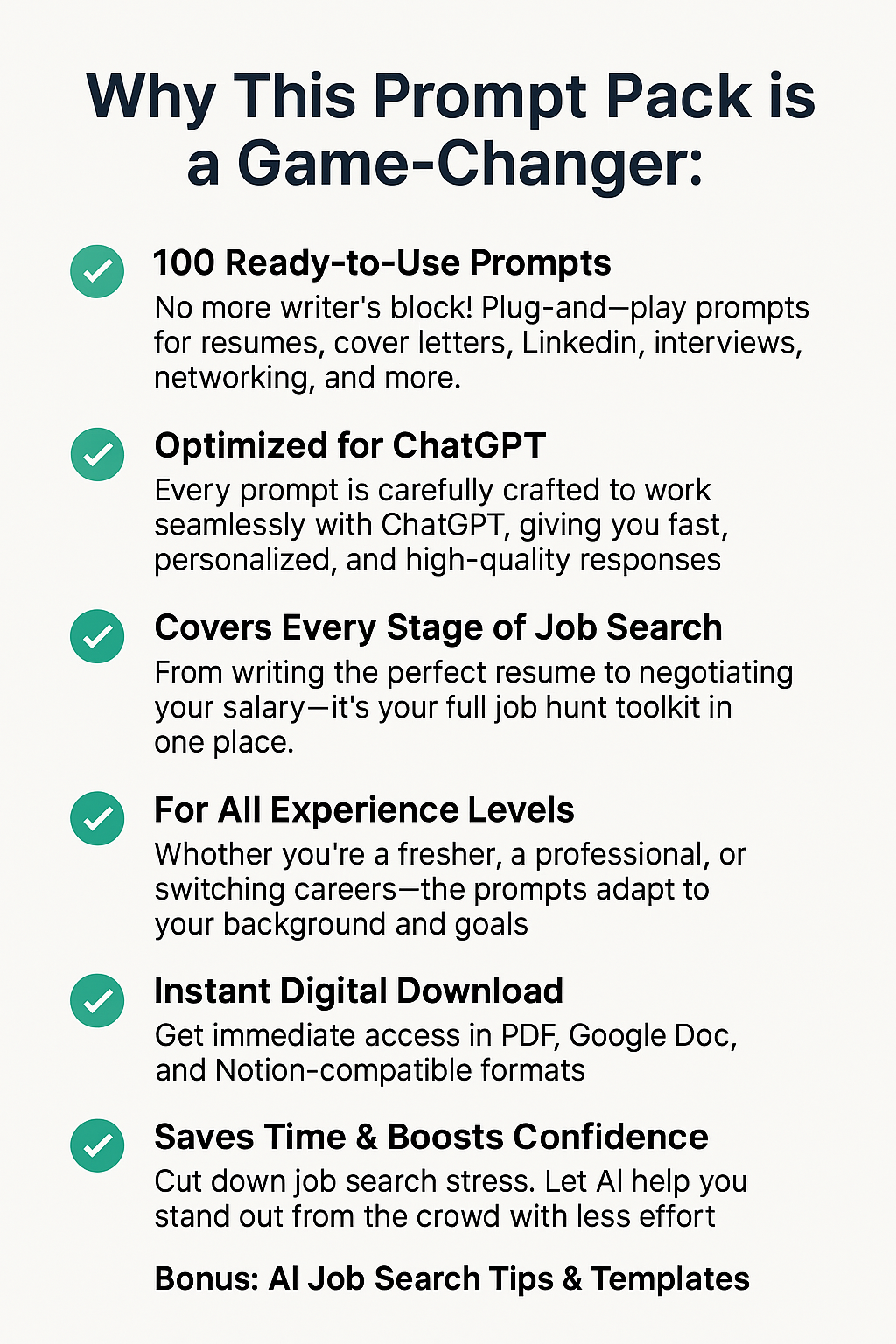 100 Job Search ChatGPT Prompts Package