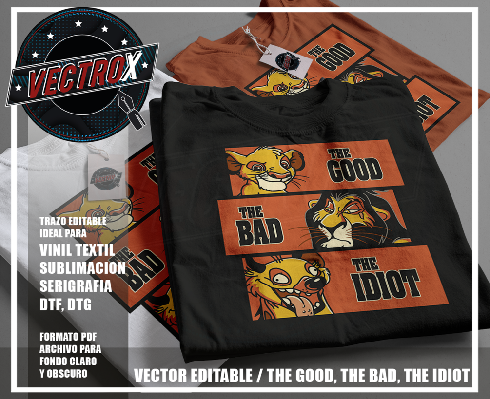 Vector Editable - The Good, The Bad, The Idiot