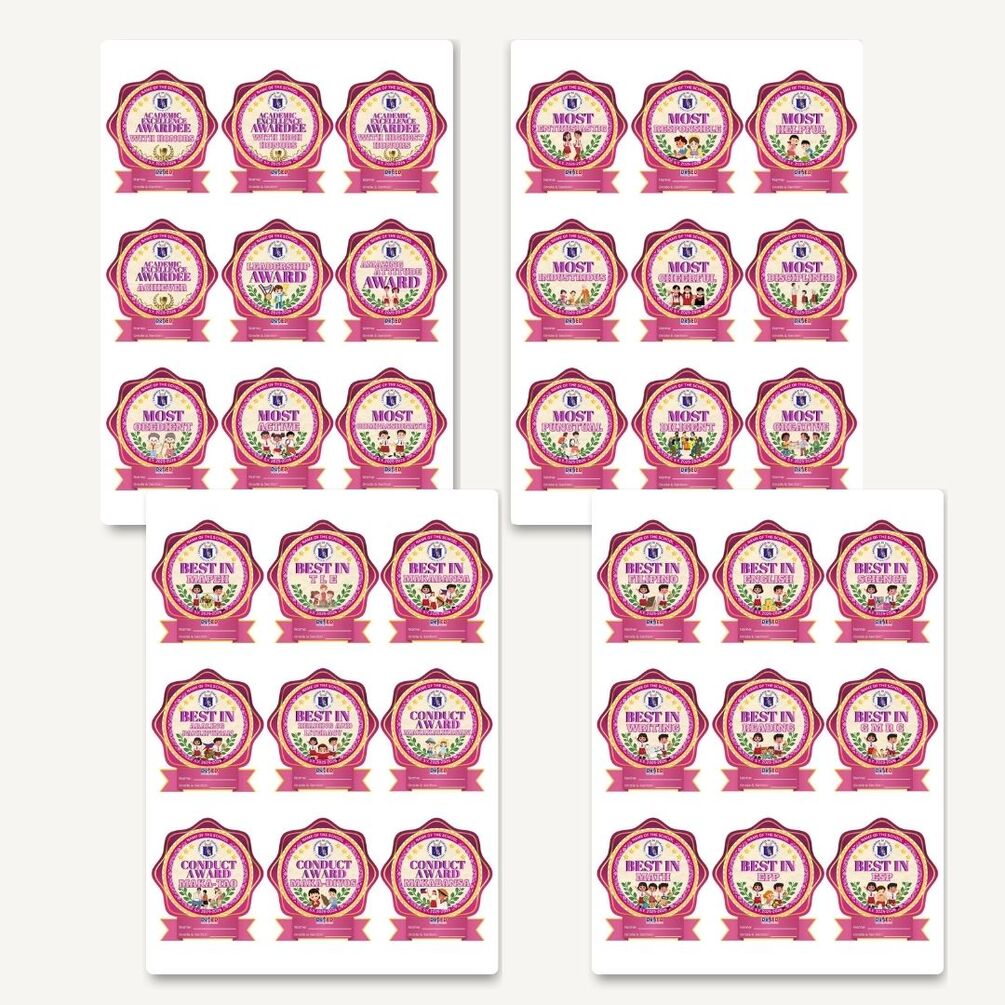 Printable & Editable Ribbon Heads for Grade 4-6