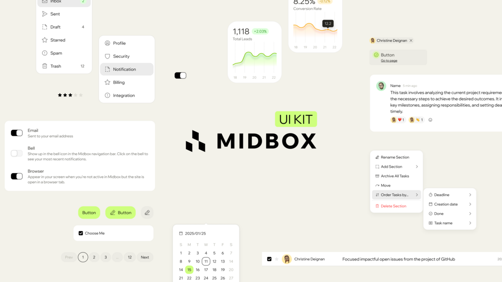 Midbox - Modern UI Kit for Admin & CRM Dashboards