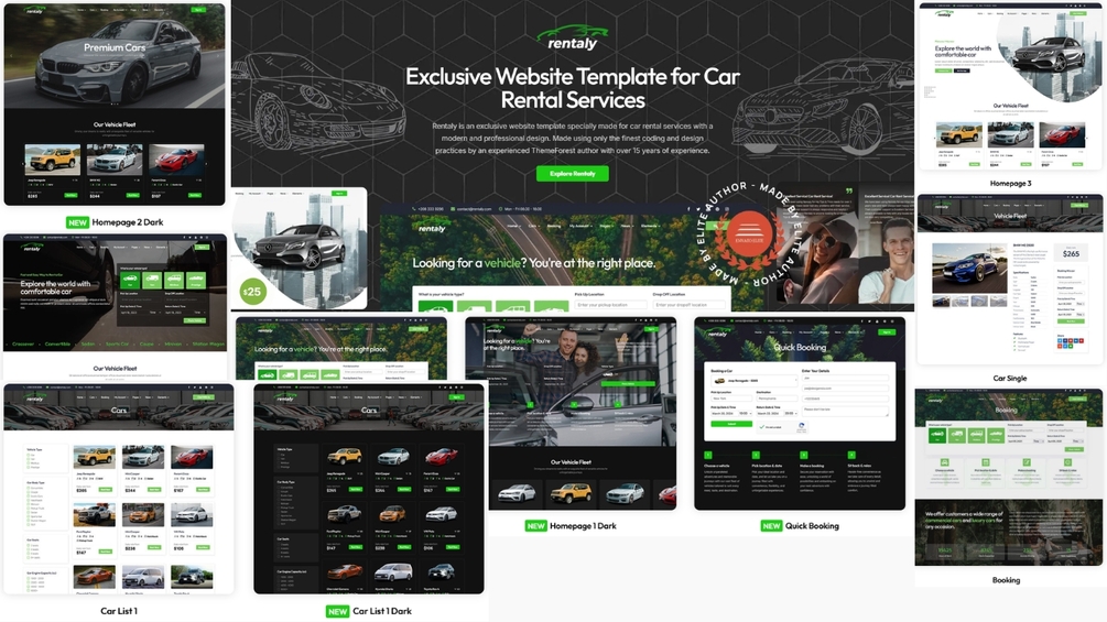 Car Rental Website Template, HTML and CSS Template