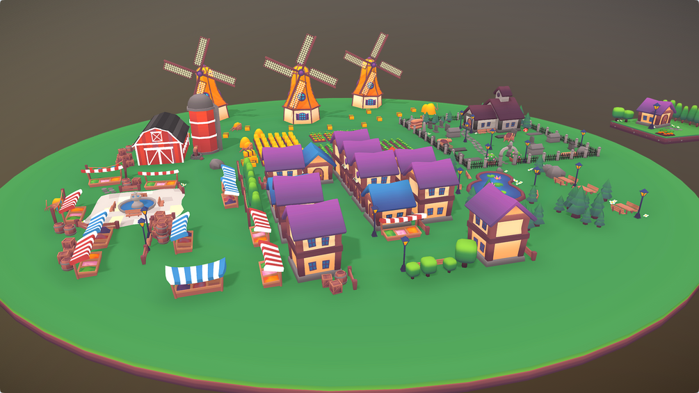 (FREE PRODUCT) Stylized Village & Town Assets Pack 3D Model