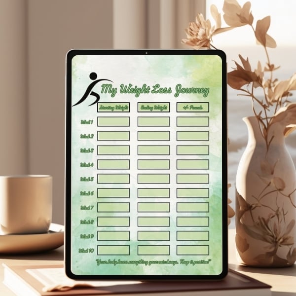 ⚖️ My Weight Loss Journey | Digital Weight Progress Chart | Printable ...