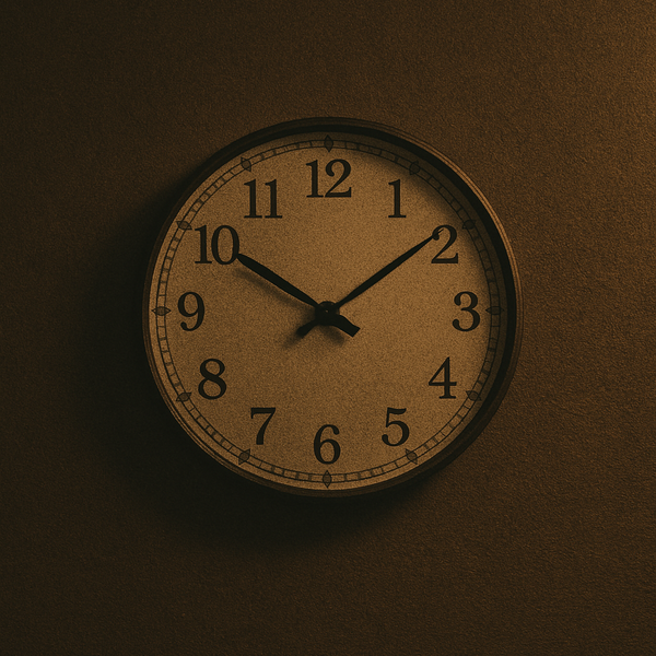 A softly lit vintage wall clock — frozen in time, full of mood and ...