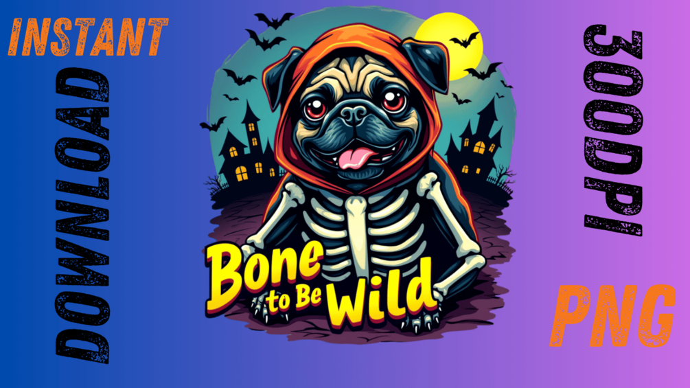 Adorable Halloween Pug in Skeleton Costume – Bone to Be Wild! Perfect ...