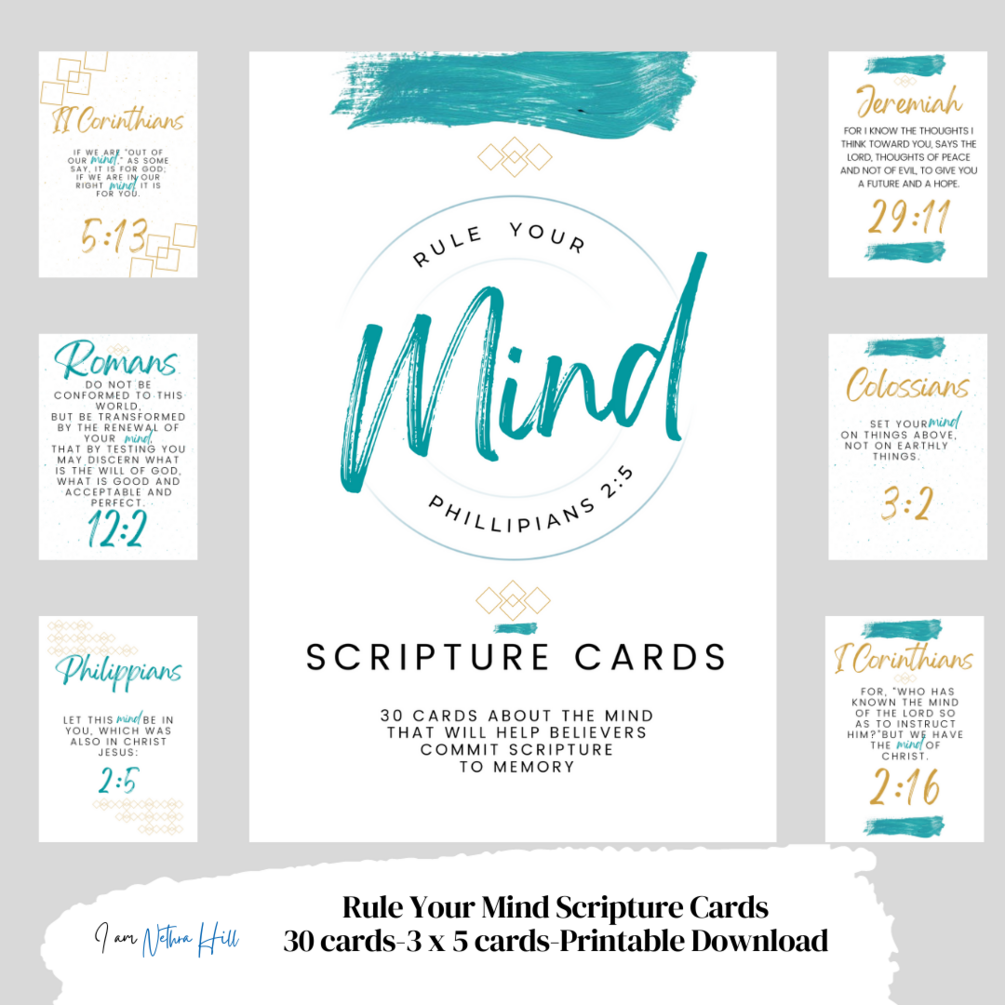 Rule Your Mind Printable Scripture Cards-DIGITAL DOWNLOAD