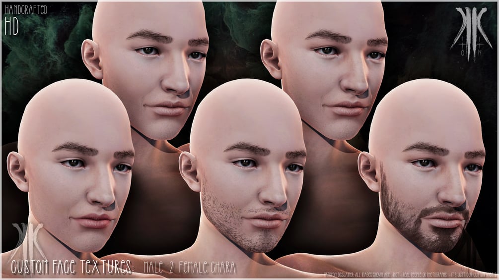 HD Base Face Textures - Male to Female