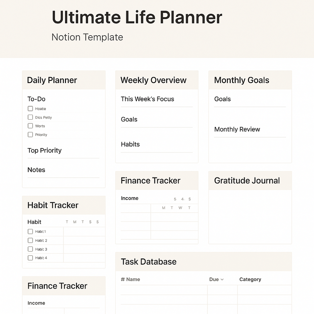 Ultimate Life Planner - The Only Notion Template You'll Ever Need