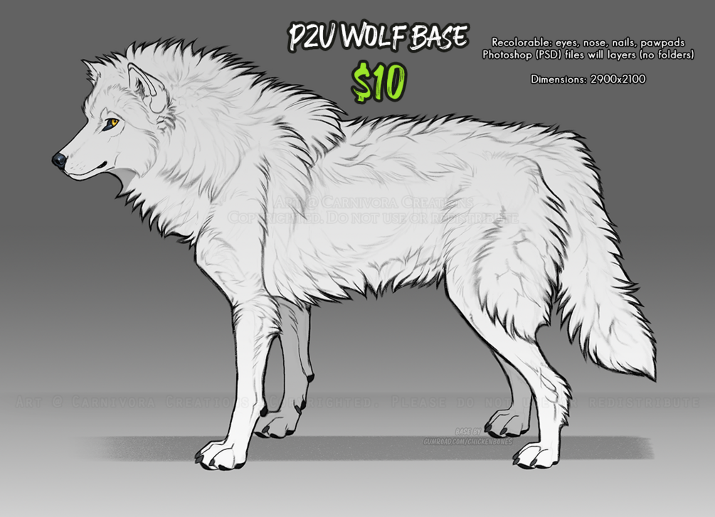 P2U Lined fluffy winter wolf base