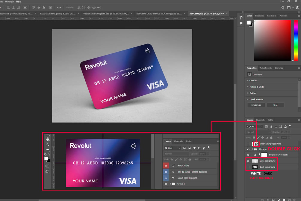 Editable Revolut Card PSD with IBAN and Name Customization