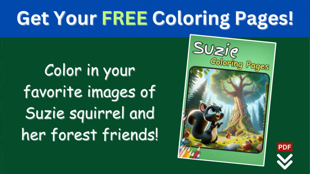 Suzie Squirrel FREE Coloring Pages