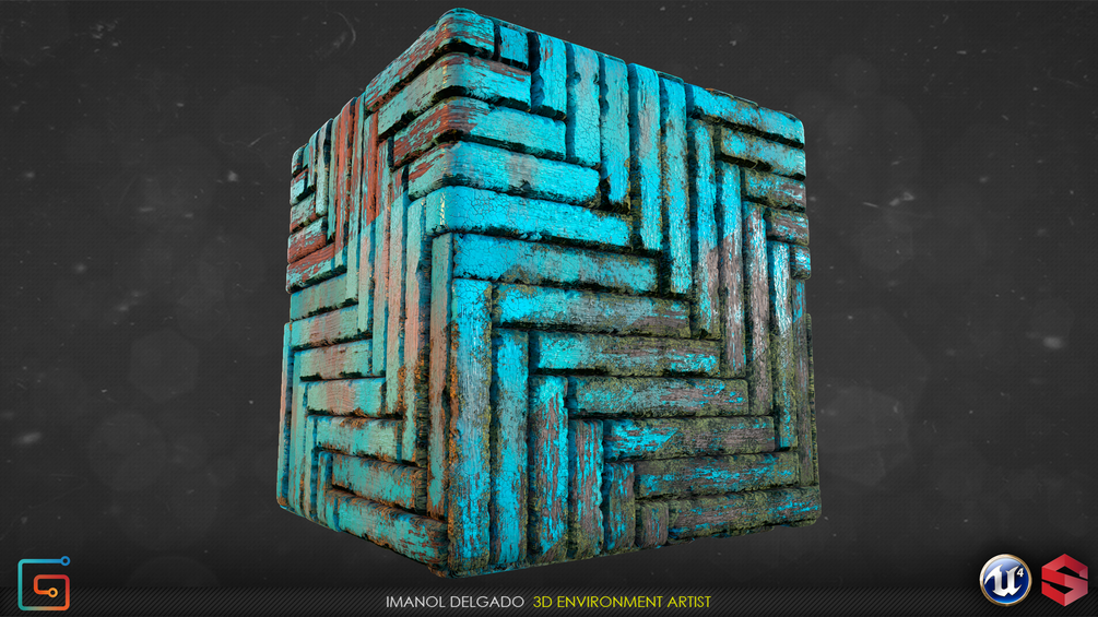 Substance Wood material + Creating height map based Vertex Color in UE4