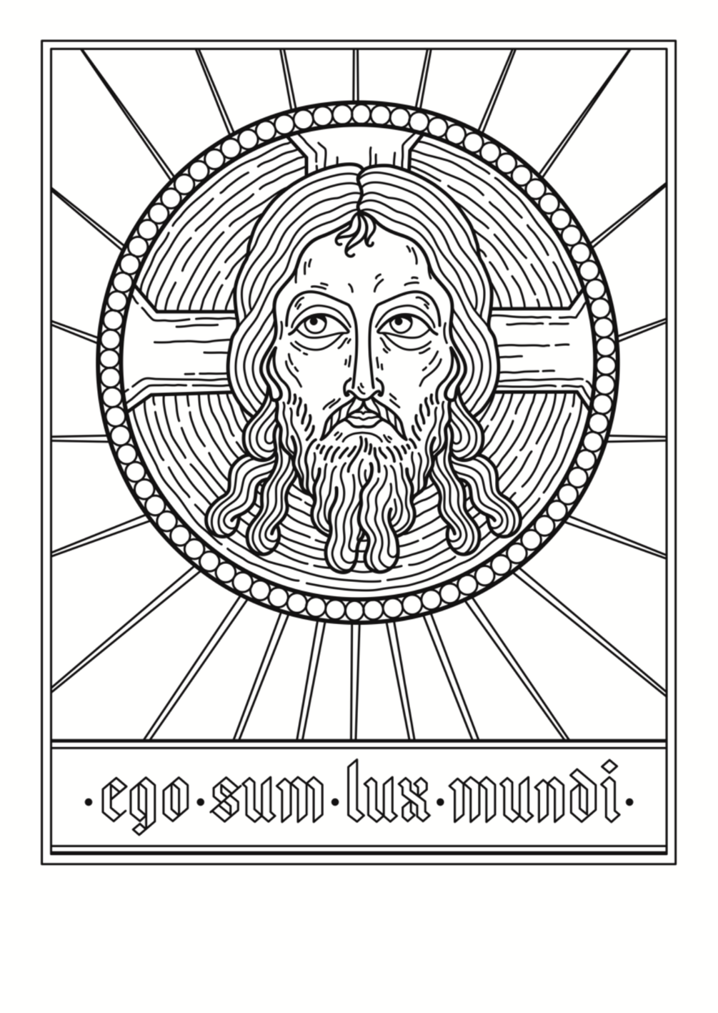 EGO SUM LUX MUNDI - PANTOCRATOR VECTOR ILLUSTRATION
