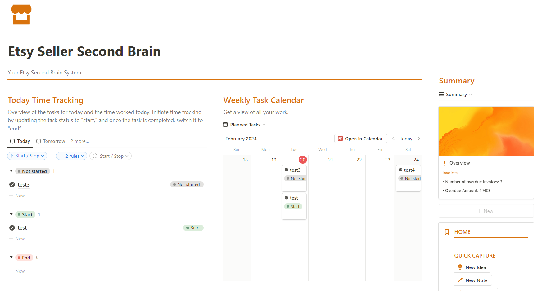 [Notion] Etsy Seller Second Brain
