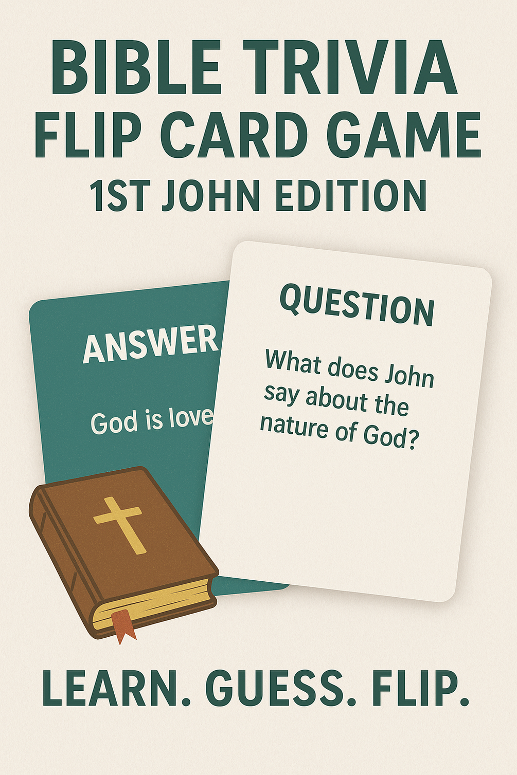 Bible Trivia Flip Card Game: 1st John Edition