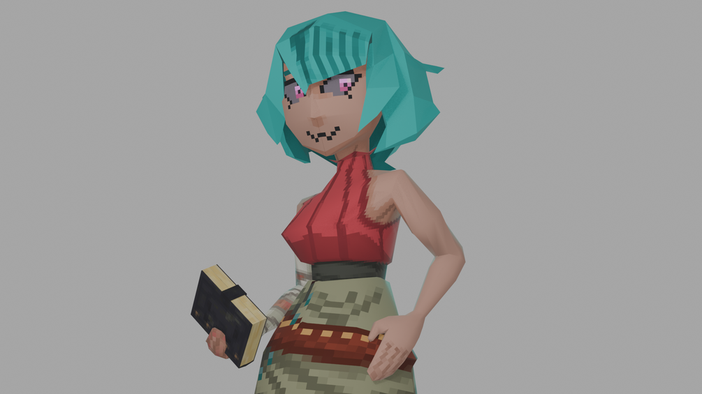 PS1 style lowpoly character 02 - Herit: The witch