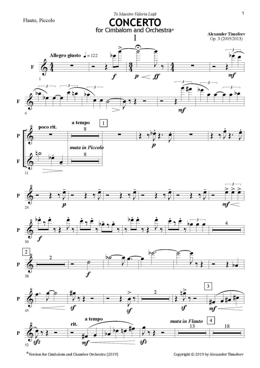 Concerto For Cimbalom And Chamber Orchestra Op 3 2005 2013 Parts