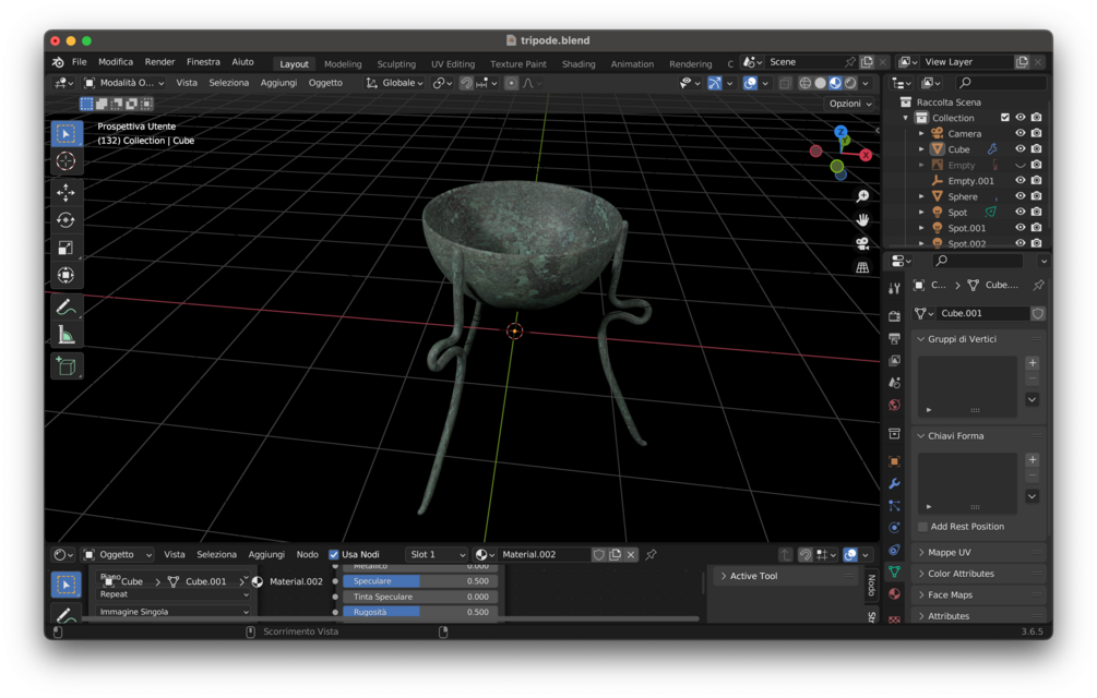 Ancient Etruscan Tripod - Blender 3D Model - Download High-Quality 3D Model for Architectural ...