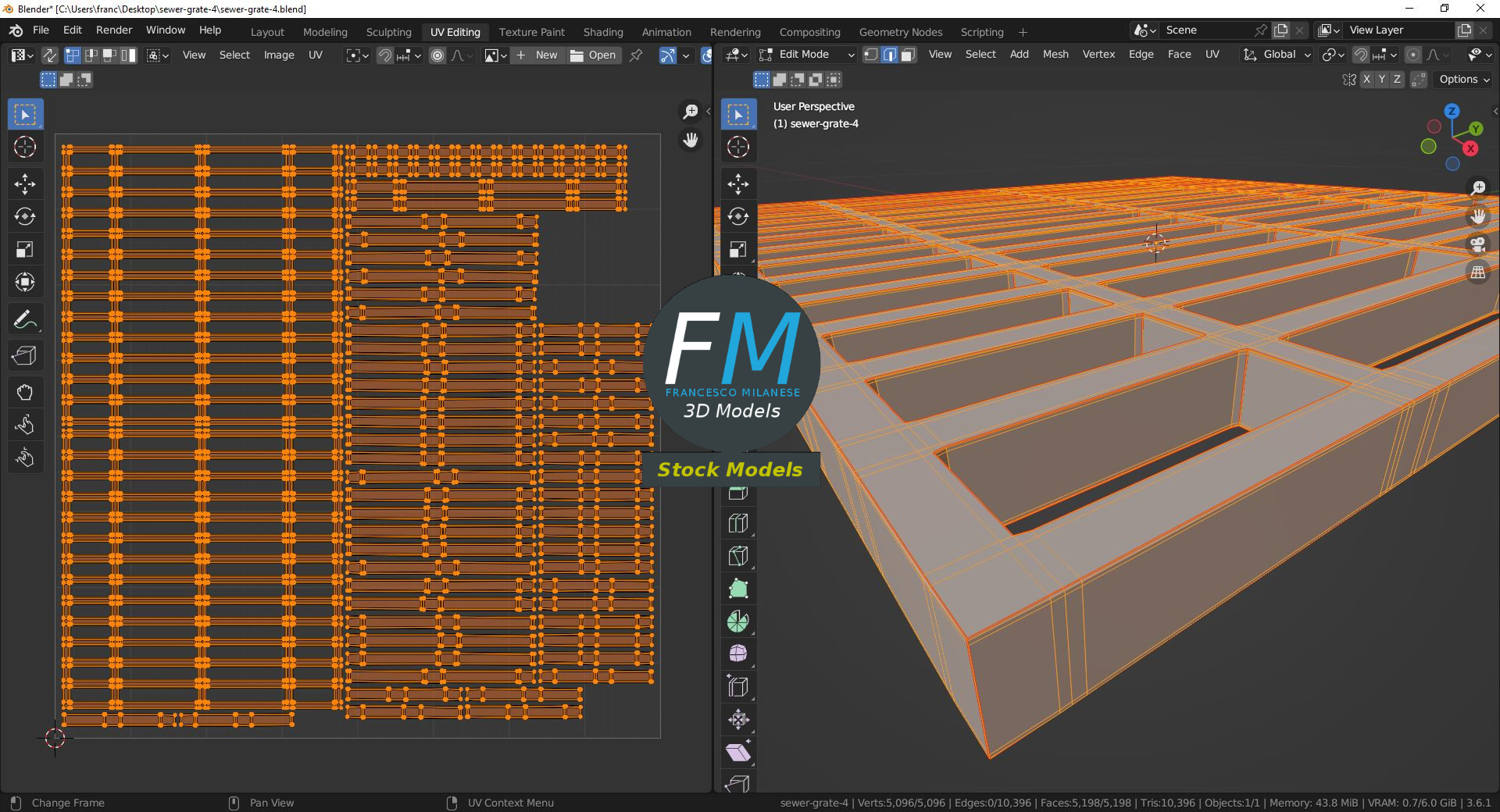 3D MODEL - Sewer grate 4