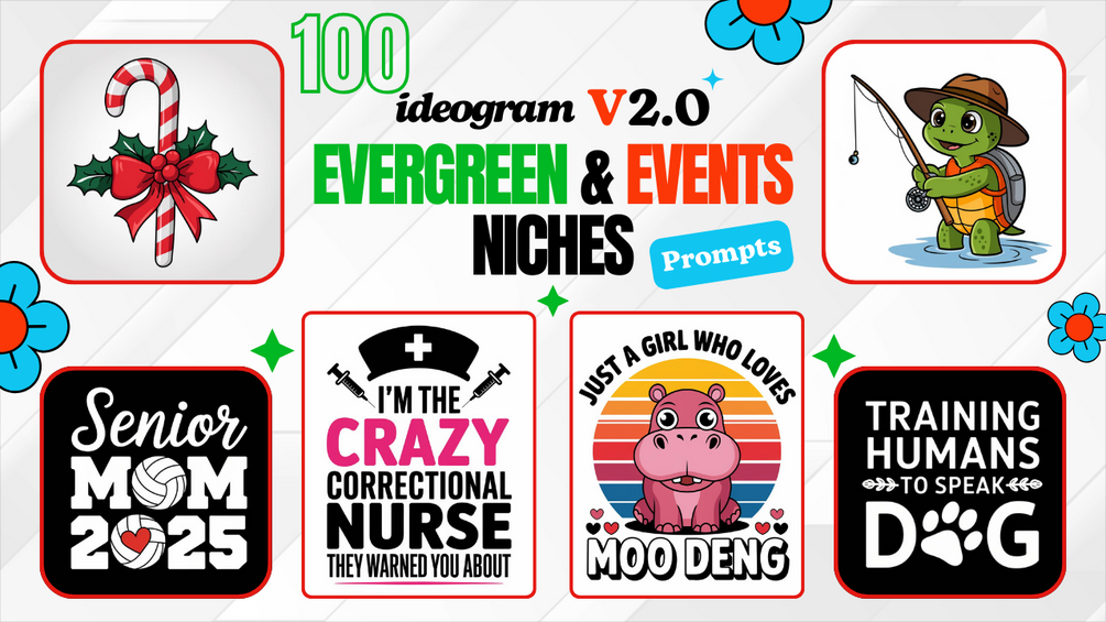 100 AI-Generated T-Shirt Design Ideogram Prompts For "Evergreen And ...