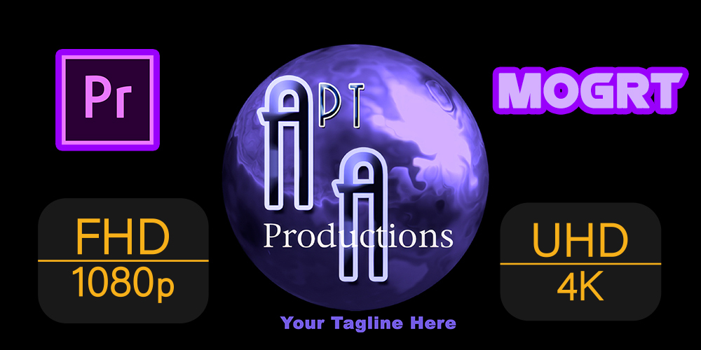 Smooth Spinning Logo with Tagline. 4k 60p/30p MOGRT UHD