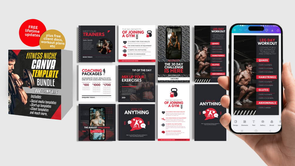 800+ Premade Canva Fitness Templates