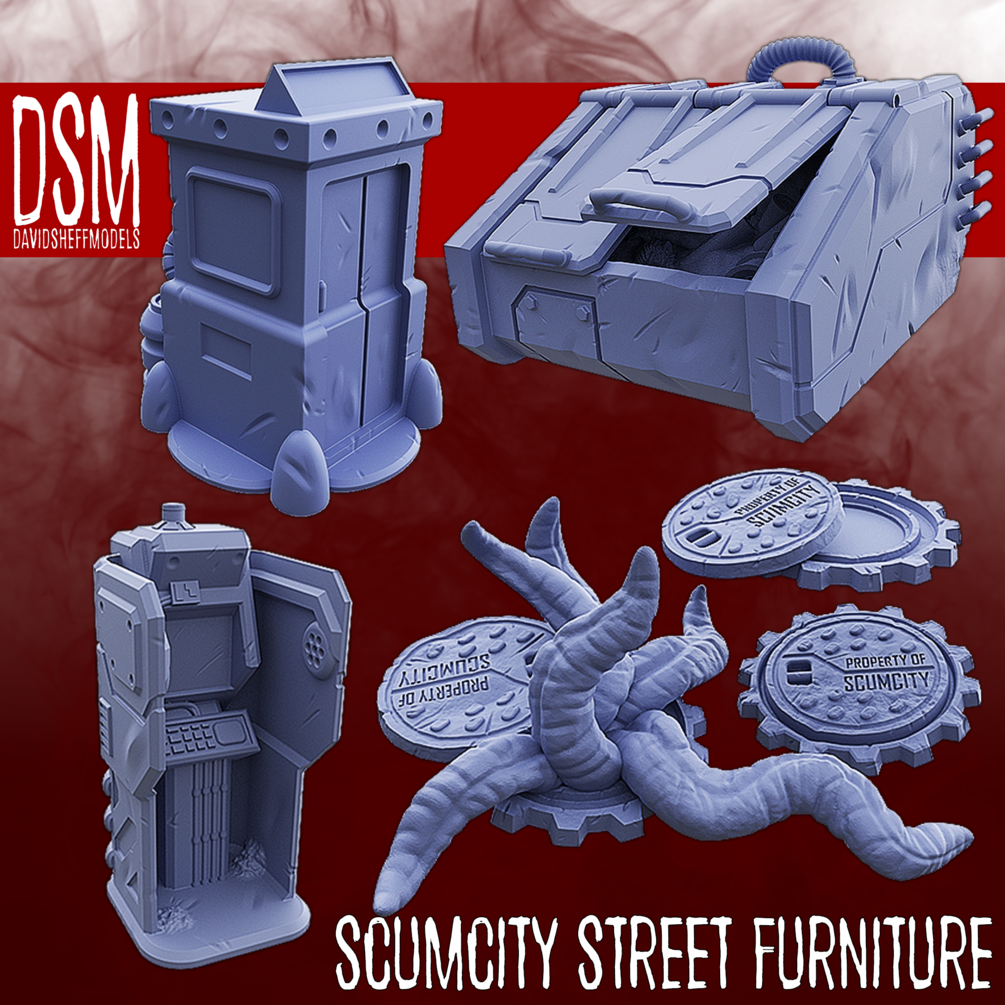 SCUMCITY STREET FURNITURE (for support-less FDM printing)