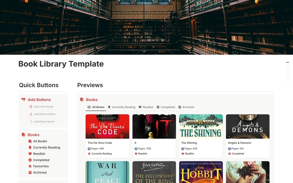 Notion Book Library – Effortless Book Tracking for Every Reader
