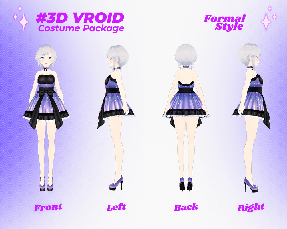 Chic Feminine Outfits for VRoid Streamers - VRoid Clothing Pack ...