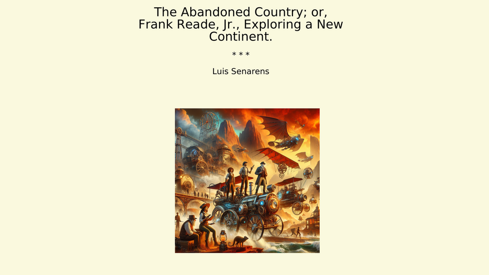 The Abandoned Country; or, Frank Reade, Jr., Exploring a New Continent.