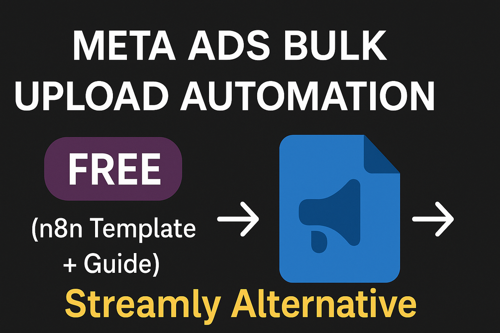 Meta Ads Bulk Upload Automation (n8n Template + Guide)