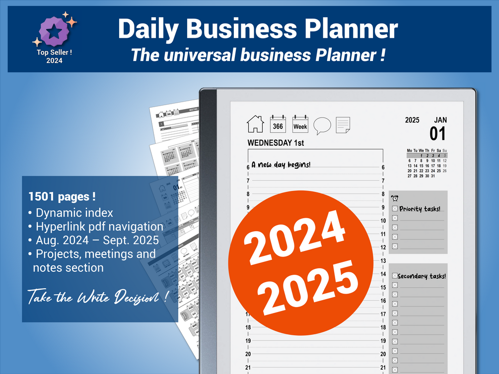 Daily Business Planner, academic year 2024/2025, pdf planner for your e ...