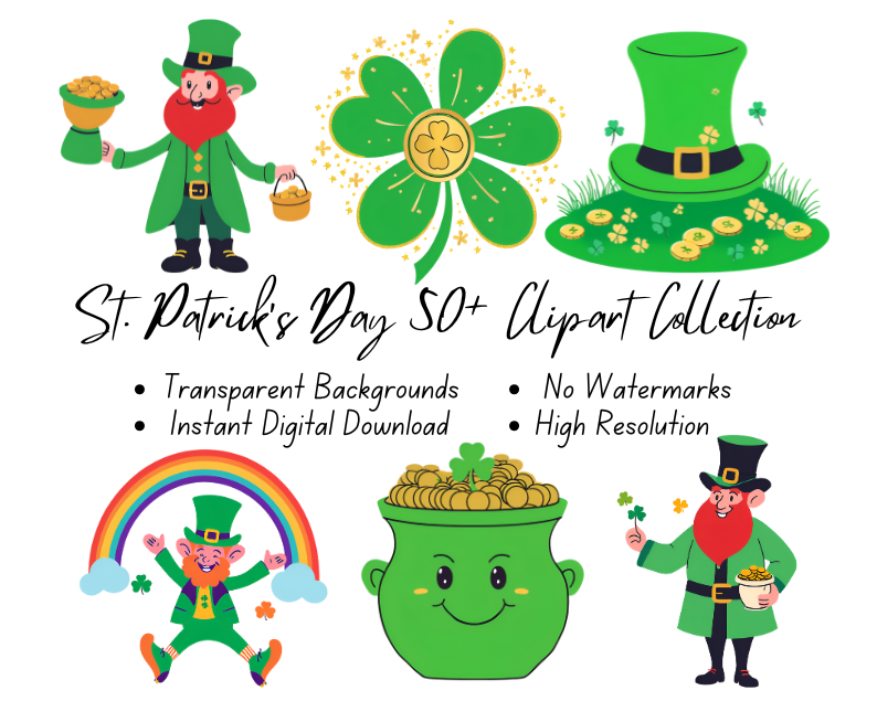 St. Patrick's Day 50+ Clipart Collection | High-Resolution Digital ...