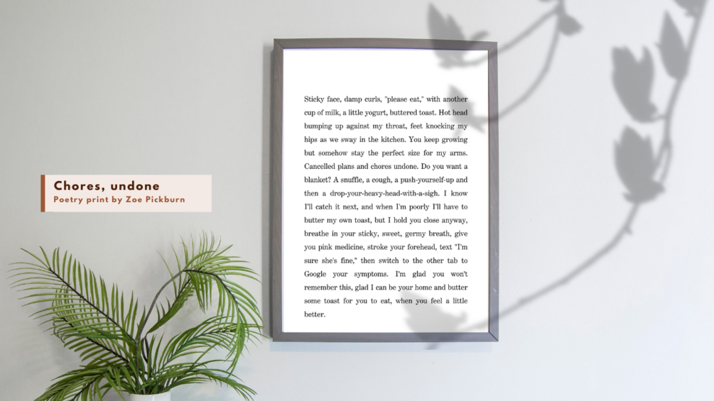 Chores, undone | Poetry print