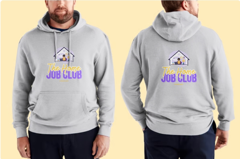 Gray Hoodie Men - By The Home Job Club