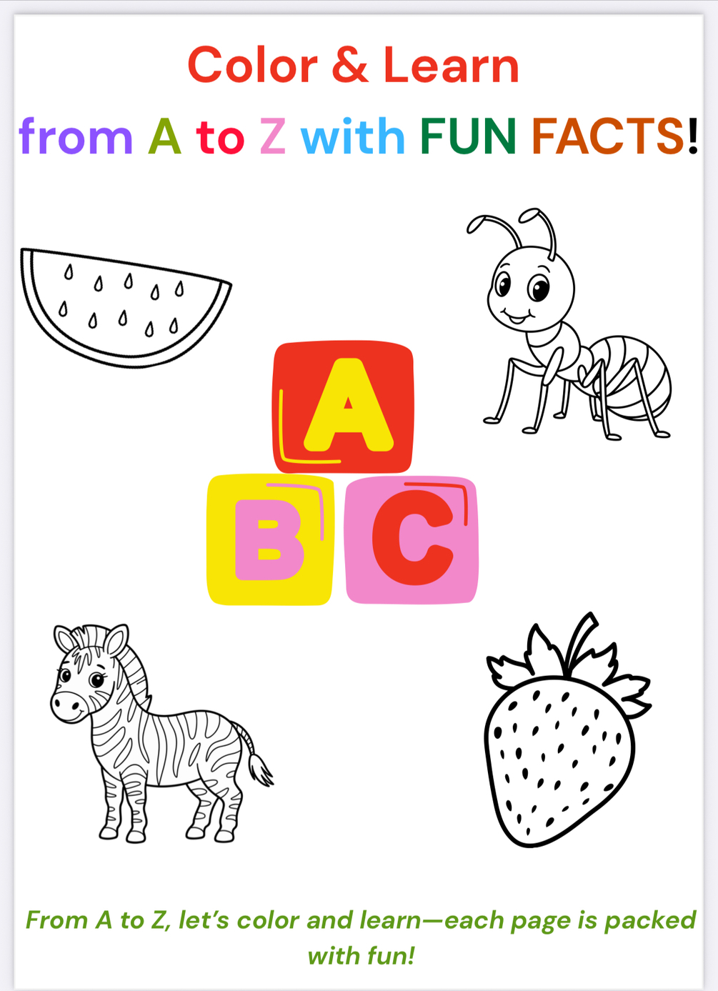 Color & Learn from A to Z with Fun Facts!