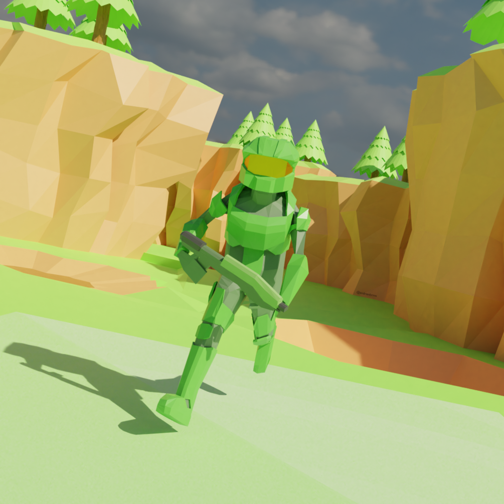 3D Master Chief Low-Poly Model