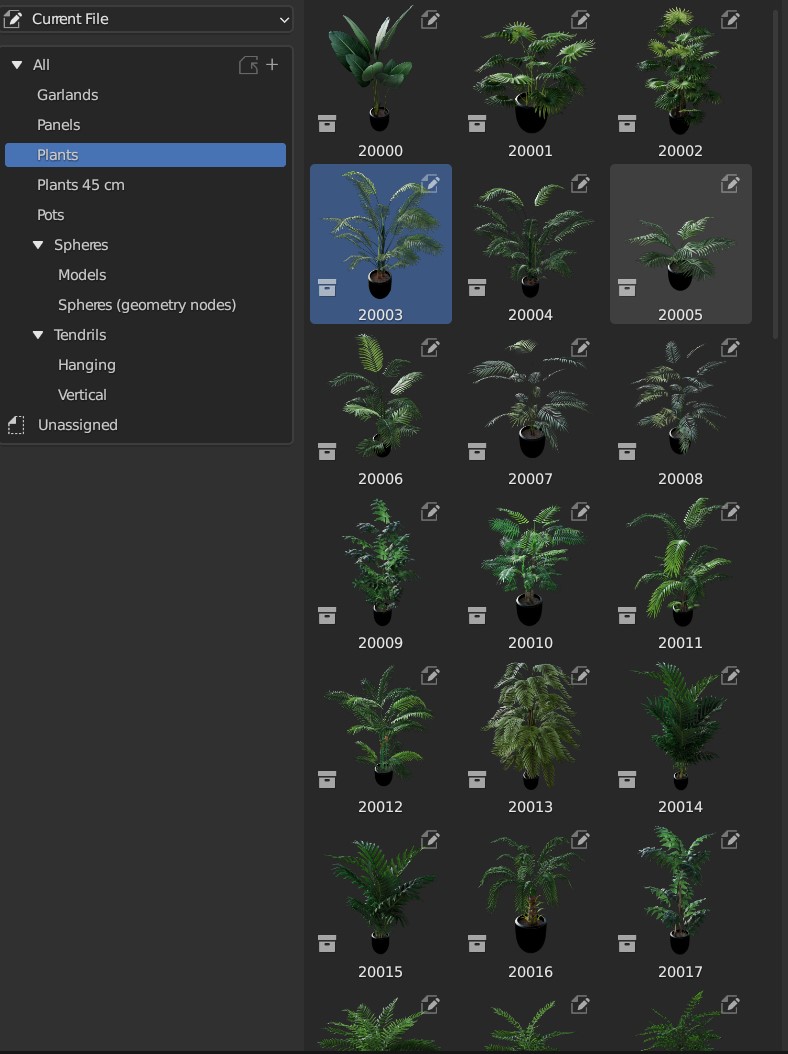 Artifical Plants Package Asset Libary Allinone (160+ Assets)