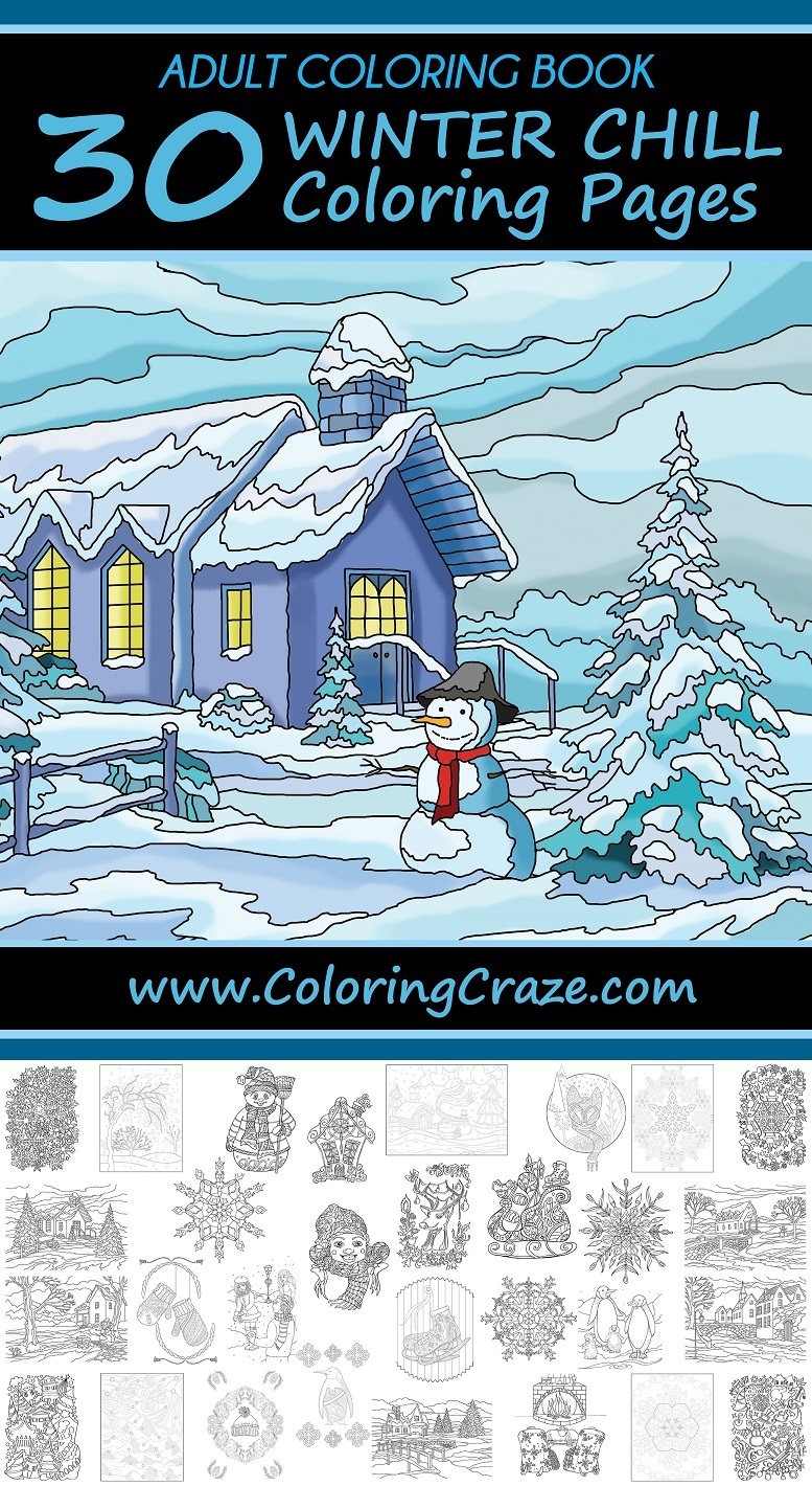 Winter Chill Coloring Book (30 Illustrations)