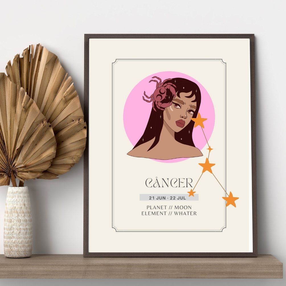 Elegant Cancer Zodiac Art Print
