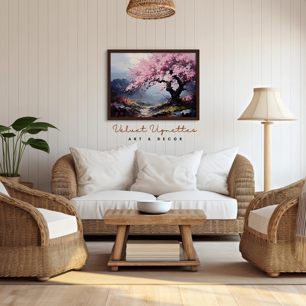 Majestic Sakura Blossom Art Print | Impressionistic Cherry Tree ...